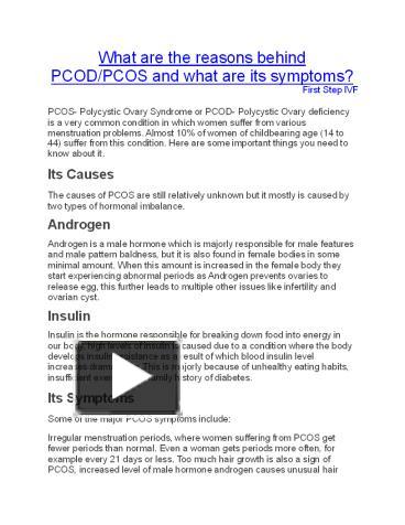 Reasons Behind PCOD and PCOS presentation | free to download