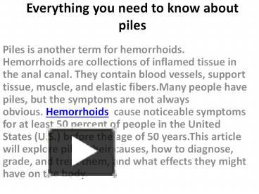 Everything you need to know about piles presentation | free to download