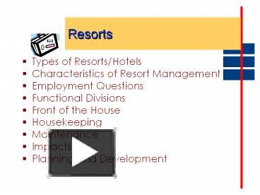 Resorts Management presentation | free to download