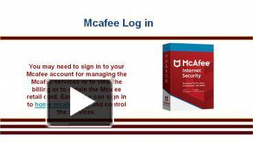 PPT – Mcafee.com/activate,www.mcafee.com/activate Mcafee.Com/Retail ...