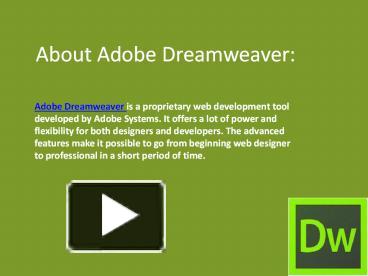 PPT – About Adobe Dreamweaver Training Classes PowerPoint presentation ...