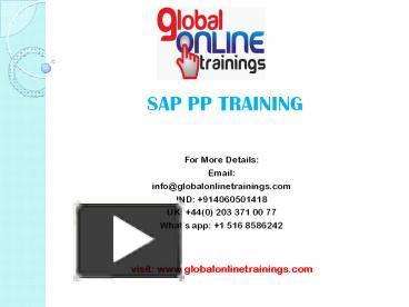 SAP PP TRAINING PPT presentation | free to download
