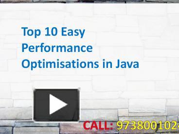 PPT – Top 10 Easy Performance Optimisations in Java PowerPoint ...