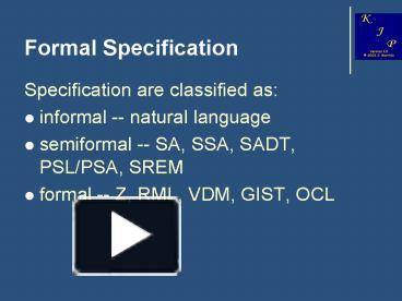 PPT – Formal Specification PowerPoint presentation | free to view - id ...
