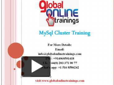 Mysql Cluster Training | Mysql Cluster Online Training - GOT ...