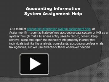 PPT – Accounting Information System Assignment Help PowerPoint ...
