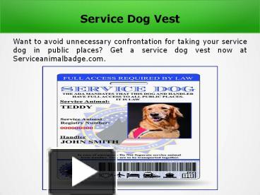 ADA Laws About Service Dogs presentation | free to download