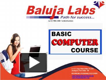 Basic computer course in janakpuri, New Delhi presentation | free to ...