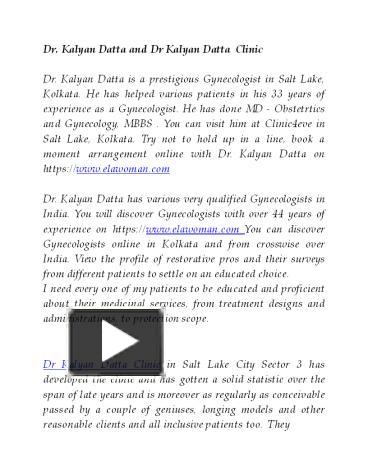 Dr. Kalyan Datta and Dr Kalyan Datta Clinic presentation | free to download