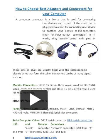 PPT – How to Choose Best Adapters and Connectors for your Computer ...