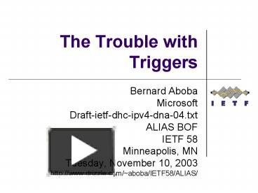 PPT – The Trouble with Triggers PowerPoint presentation | free to view ...