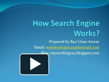 How Search Engine Works presentation | free to download