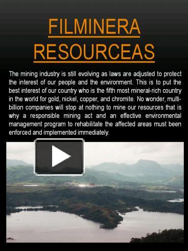 PPT – Filminera Resources PowerPoint presentation | free to download ...