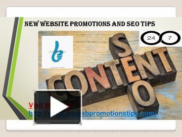 Promote Your New Website | DM Web Promotions Tips presentation | free ...