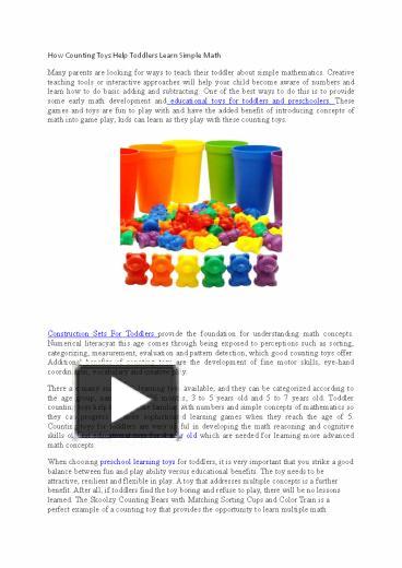 PPT – How Counting Toys Help Toddlers Learn Simple Math PowerPoint ...