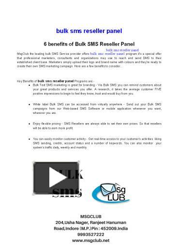 PPT – bulk sms reseller panel PowerPoint presentation | free to ...