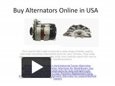 PPT – Alternator for Leyland Nuffield Tractors PowerPoint presentation ...