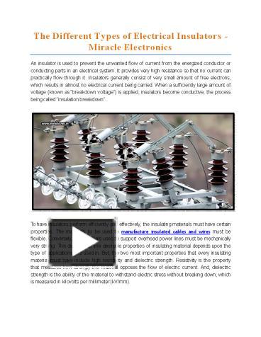 The different types of electrical insulators presentation | free to ...