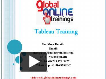 Tableau training | Tableau desktop training - global online trainings ...