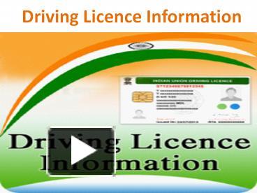 PPT – driving licence information PowerPoint presentation | free to ...