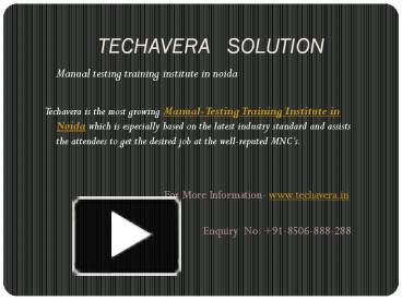 PPT – Manual Testing Training Course in Noida PowerPoint presentation ...
