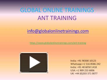 ANT training | Apache ANT Online Training - Global Online Trainings ...