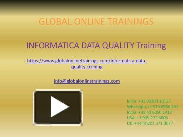 Informatica Data Quality Training | Informatica IDQ Online Training ...