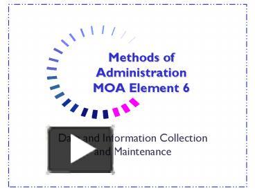 PPT – Methods of Administration MOA Element 6 PowerPoint presentation ...
