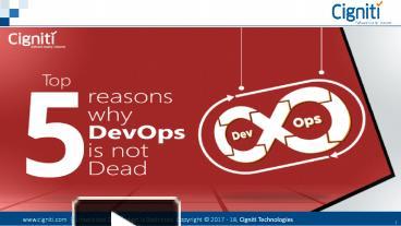 Top 5 reasons why 'DevOps is not Dead’ presentation | free to download