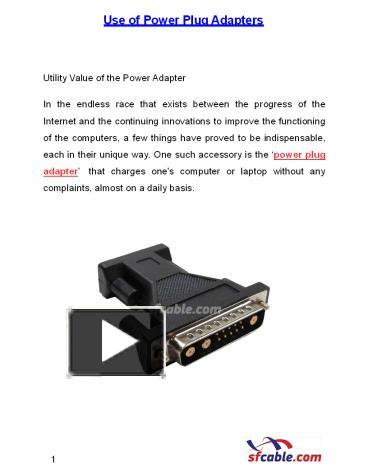 Use of Power Plug Adapters presentation | free to download