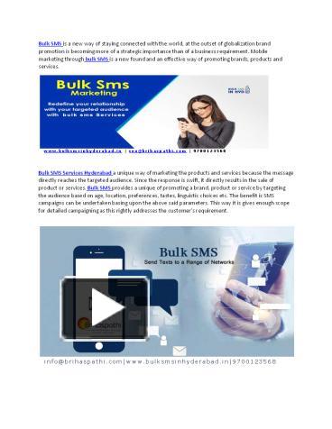 PPT – Bulk SMS Services PowerPoint presentation | free to download - id ...