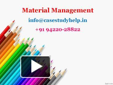 PPT – Explain VED analysis. Write its advantages also. PowerPoint ...