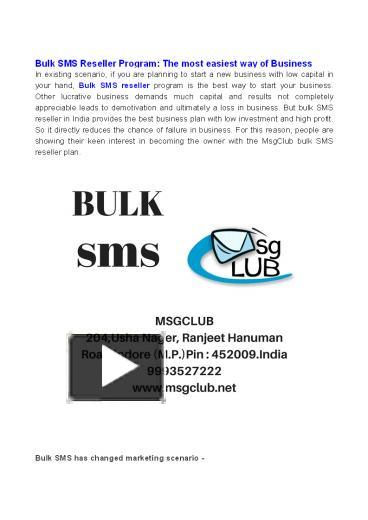 Bulk SMS Reseller (19) presentation | free to download