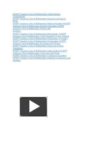 NCERT Solutions Class 8 Mathematics presentation | free to download