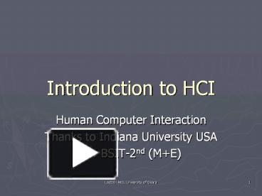 Human Computer Interaction presentation | free to download