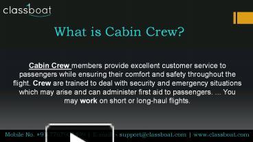 PPT – cabin crew course in pune PowerPoint presentation | free to ...