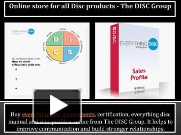 Online store for all Disc products - The DISC Group presentation | free ...