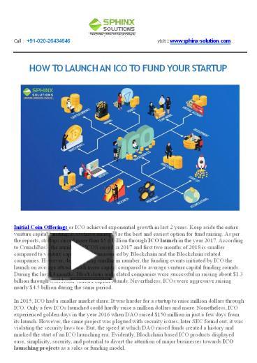 How to Launch an ICO to fund your Startup presentation | free to download