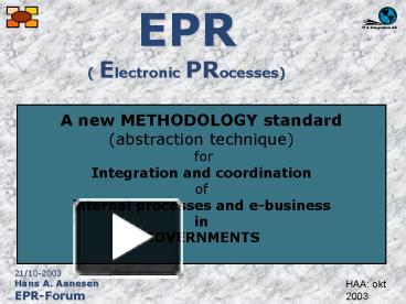 PPT – EPR Electronic PRocesses PowerPoint presentation | free to view ...