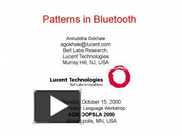 PPT – Patterns in Bluetooth PowerPoint presentation | free to download ...