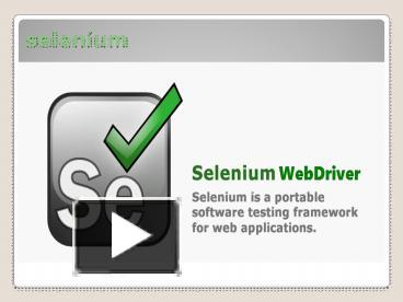 PPT – Selenium Training Institute in Chennai PowerPoint presentation ...