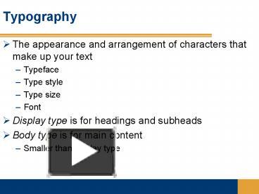 PPT – Typography PowerPoint presentation | free to view - id: 89c7-MjA2Y