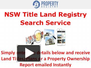 NSW Title Land Registry Search Service presentation | free to download