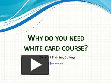 White card Course NSW presentation | free to download