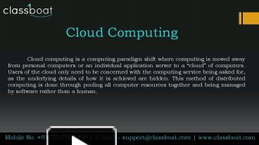 Cloud Computing Courses in Pune presentation | free to download
