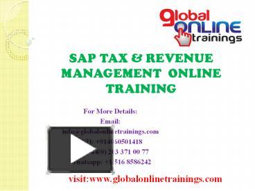 PPT – SAP Tax Revenue Management Training | SAP TRM Online Training ...
