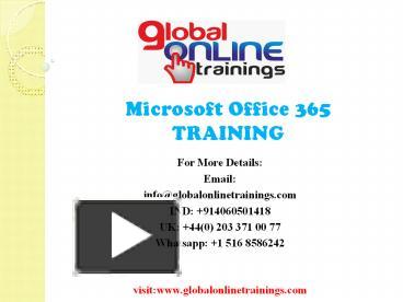 PPT – MICROSOFT OFFICE 365 Training | Office 365 online Training – GOT ...