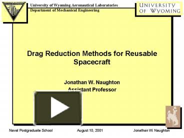 Drag Reduction Methods for Reusable Spacecraft presentation | free to view