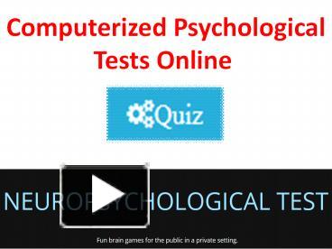 PPT – Computerized Psychological Tests Online PowerPoint presentation ...