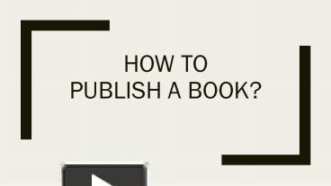 How to Publish a Book presentation | free to download